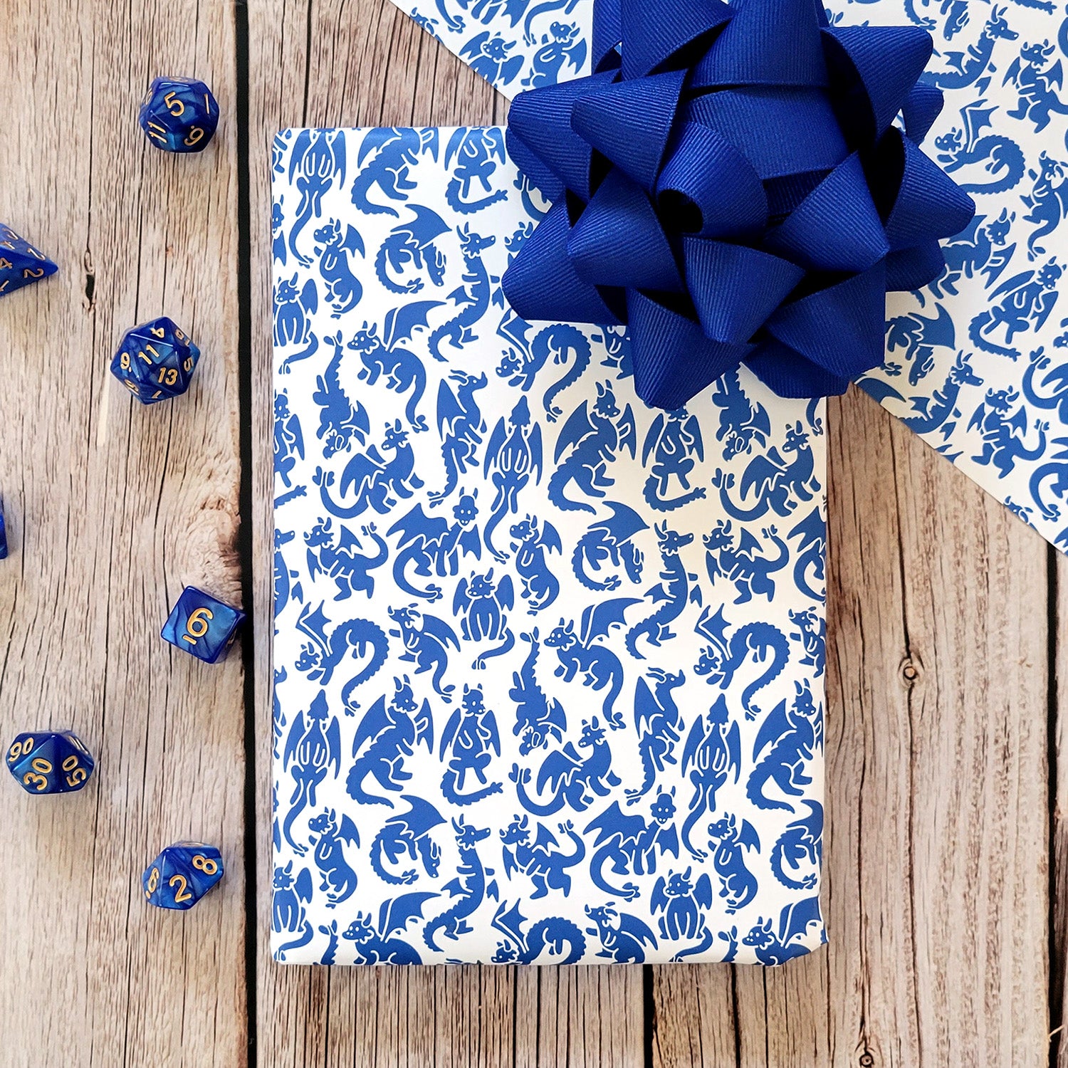 Blue Dragons Wrapping Paper Sheets – Paola's Pixels