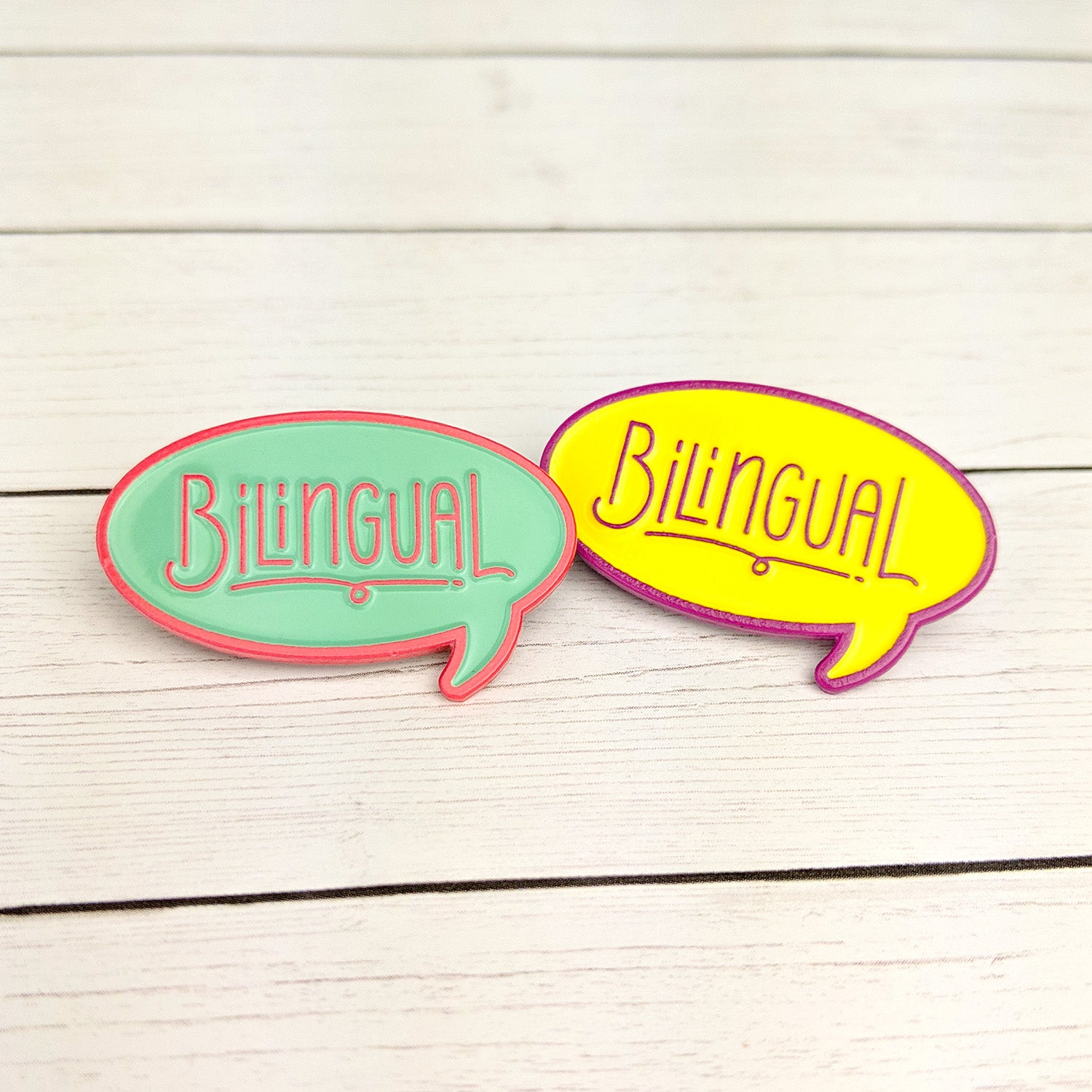 Bilingual Enamel Pin – Paola's Pixels