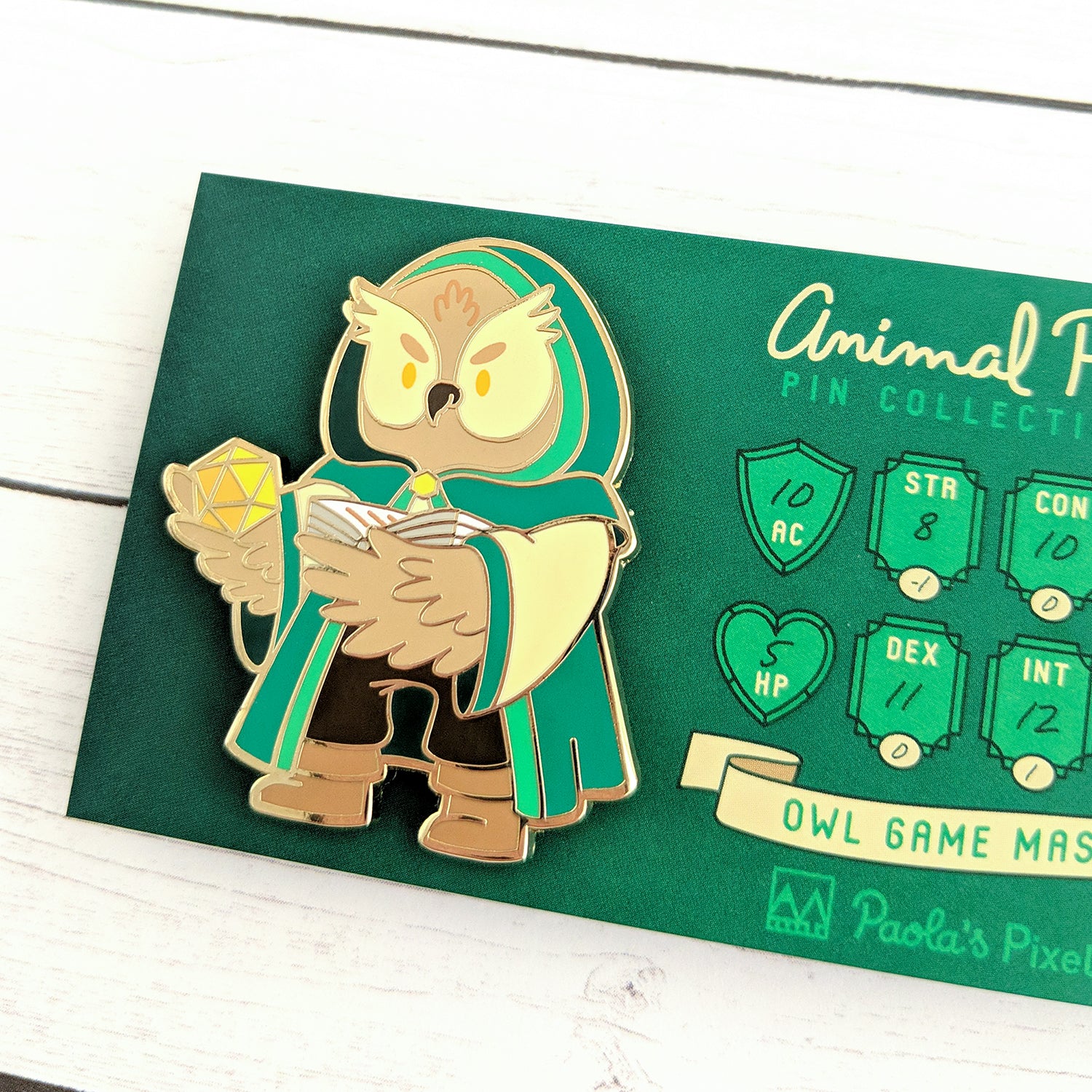 Owl Game Master Enamel Pin – Paola's Pixels